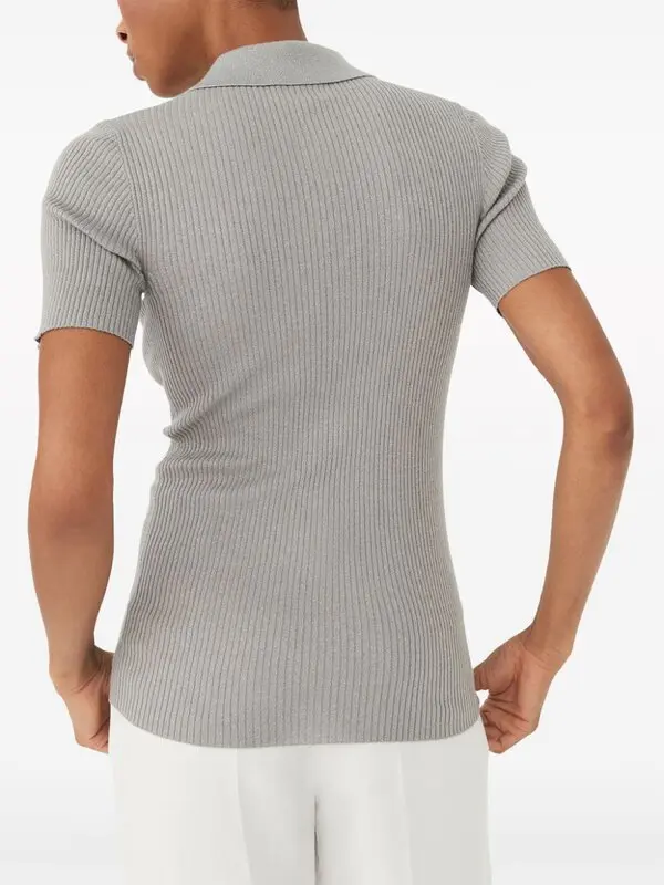 Brunello Cucinelli Fine-ribbed Polo Top