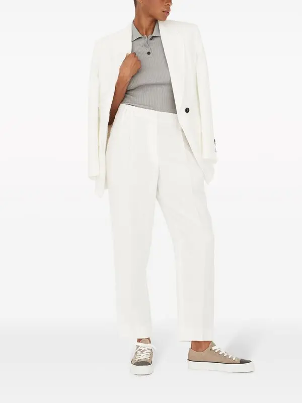 Brunello Cucinelli Fine-ribbed Polo Top