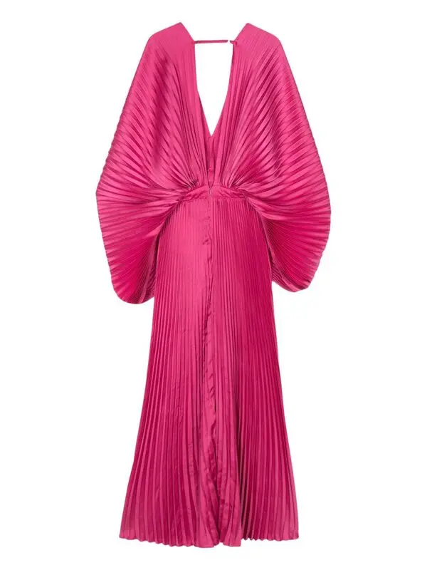 L'IDEE Open-back Pleated Maxi Dress