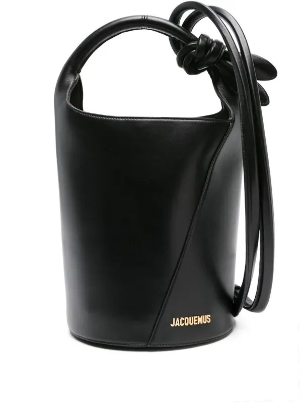 Jacquemus Le Petit Tourni Leather Bucket Bag - Black