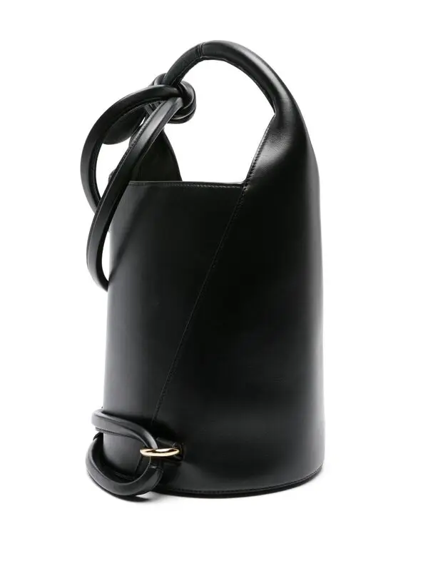 Jacquemus Le Petit Tourni Leather Bucket Bag - Black