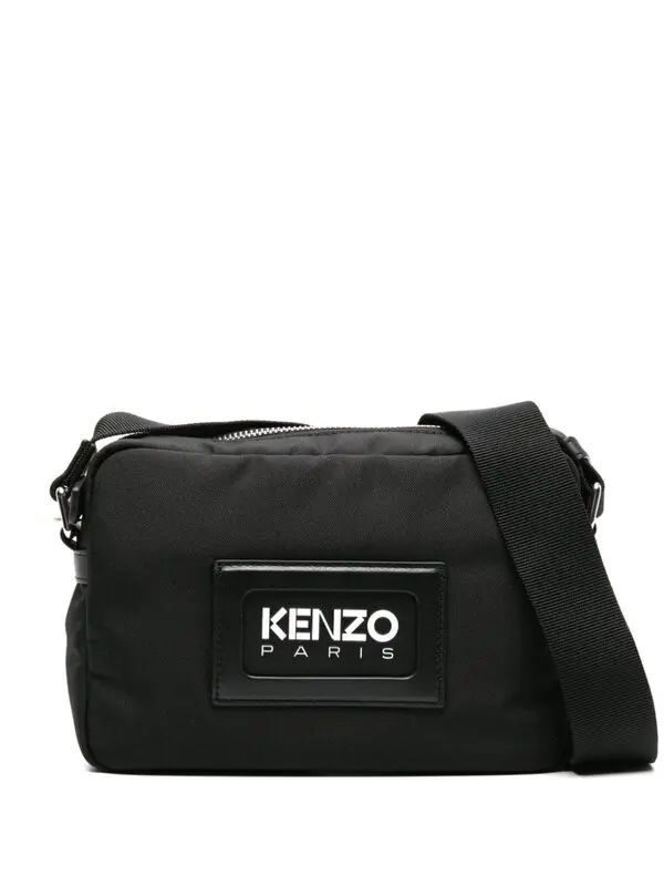 Kenzo Embossed Logo Messenger Bag - Black