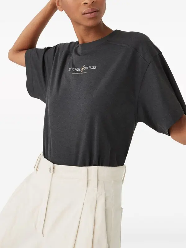Brunello Cucinelli Logo Print Cotton T-shirt