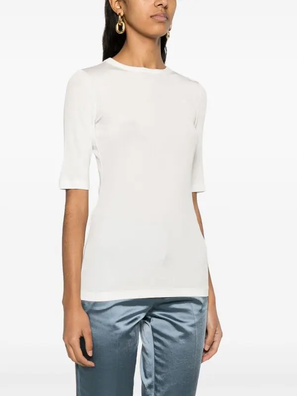 Fabiana Filippi Cut-out Fine-ribbed Top - White