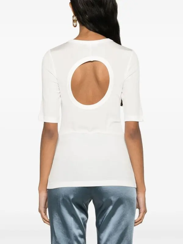 Fabiana Filippi Cut-out Fine-ribbed Top - White