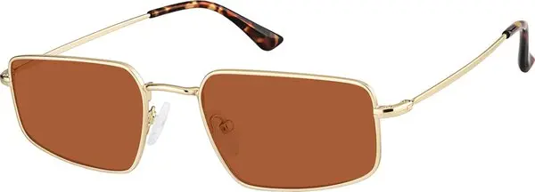 Zenni Rectangle Full Rim Sunglasses - Gold