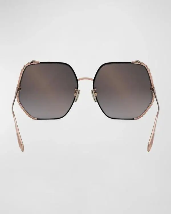 BVLGARI Serpenti Geometric Sunglasses - Grey/brown