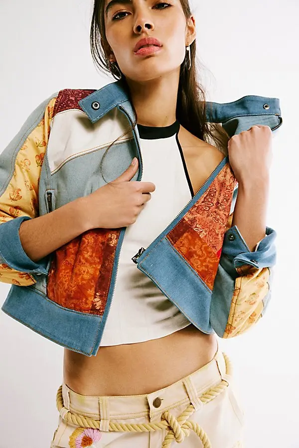 Free People Patchwork Extravaganza Jacket - Sunset