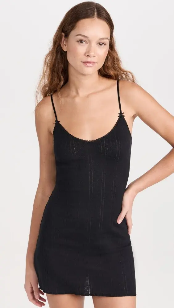 COUCOU Pointelle Knit Cami Dress
