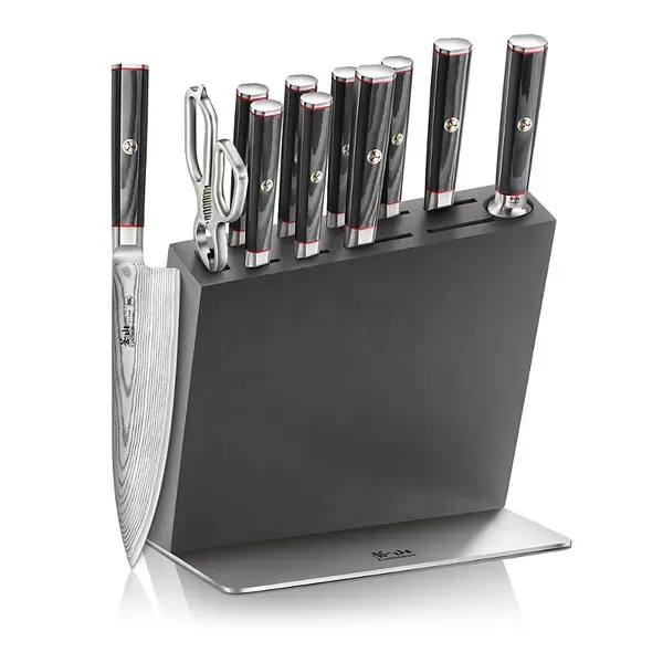 CANGSHAN Yari Series 12 Piece Hua Knife Block Set - Grey