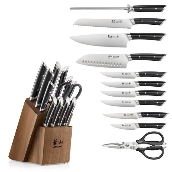 CANGSHAN Helena Series 12 Piece Knife Block Set - Black