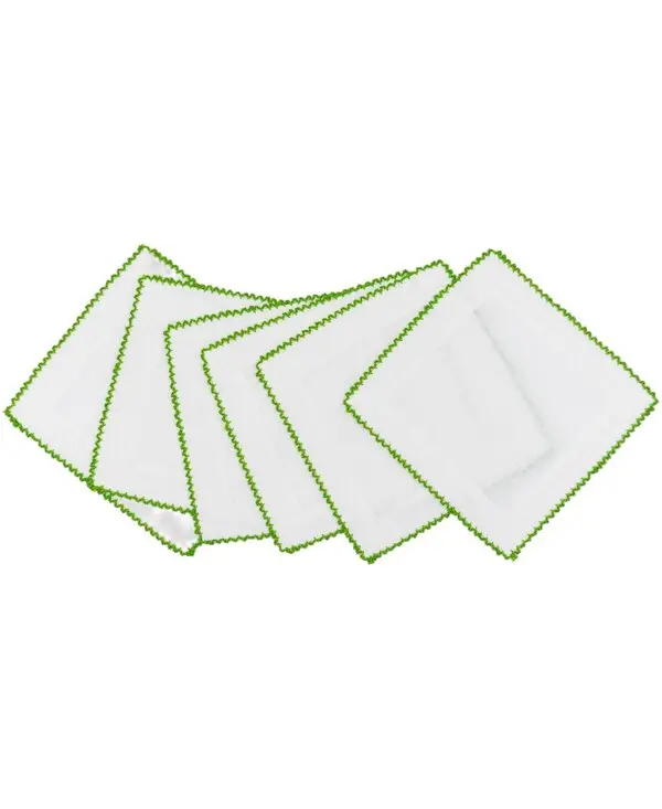 TINA CHEN DESIGNS Picot Edge Cocktail Napkins, Set Of - Bali