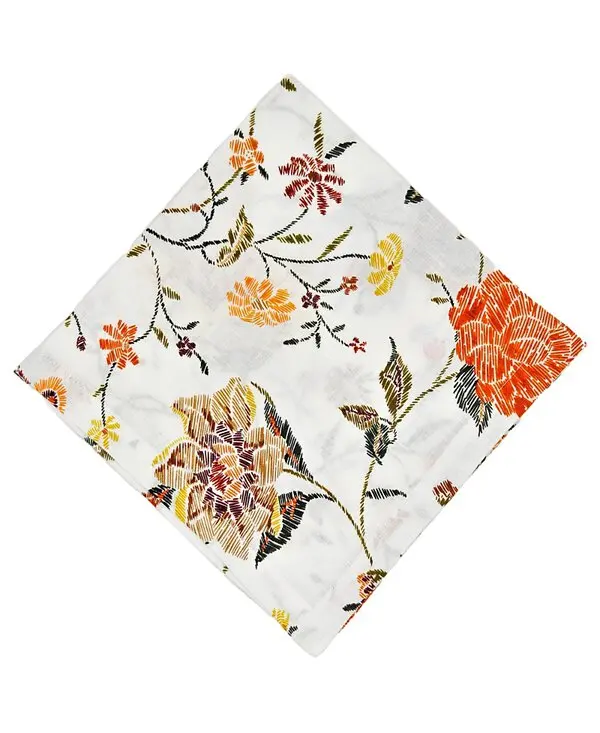 TINA CHEN DESIGNS Valencia Flower Napkins, Set Of 4 - Rust