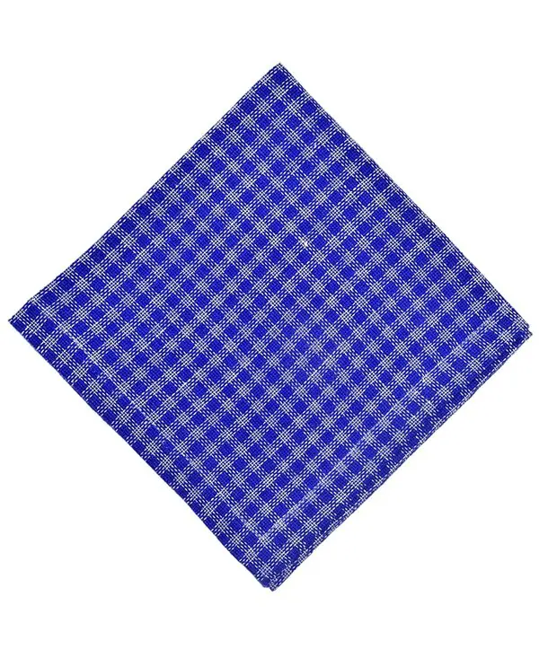 TINA CHEN DESIGNS Basket Weave Plaid Napkins, Set Of 4 - Royal Blue