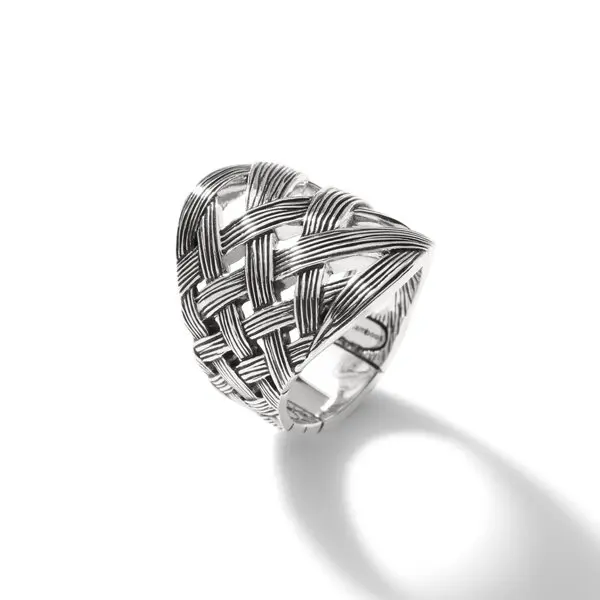 John Hardy Bamboo Woven Saddle Ring