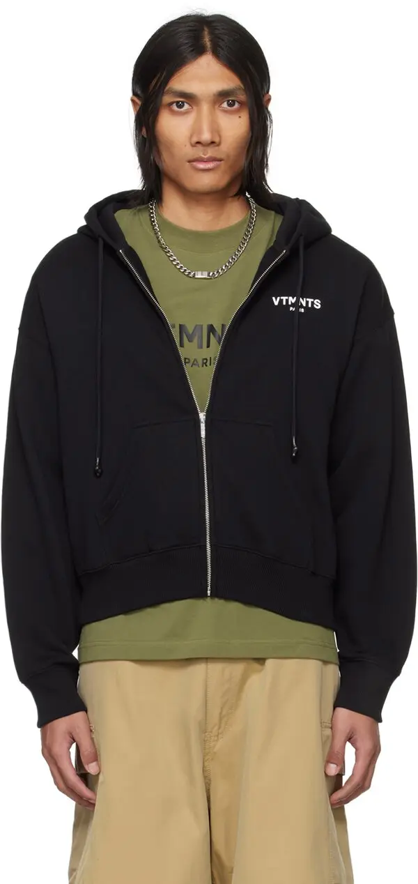 Vtmnts Printed Hoodie In Black 65% Off Editorialist