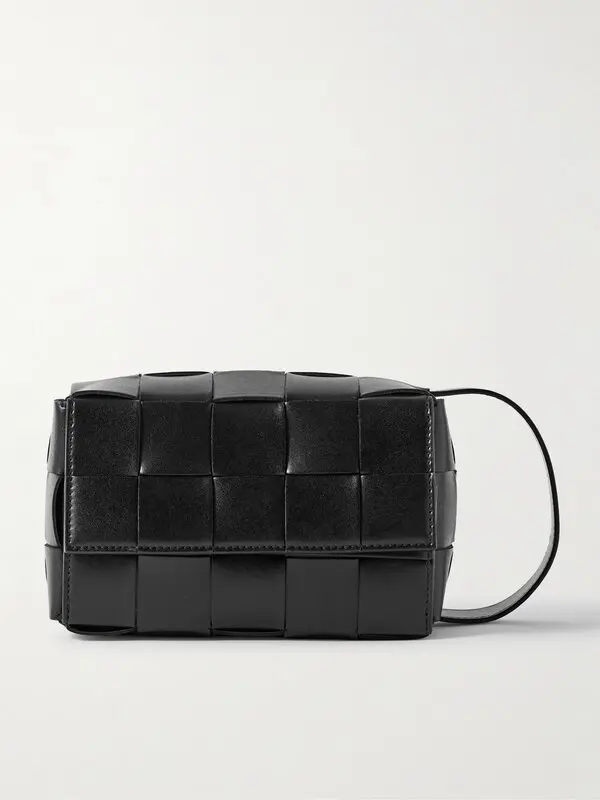 Bottega Veneta Intrecciato Leather Wash Bag - Black