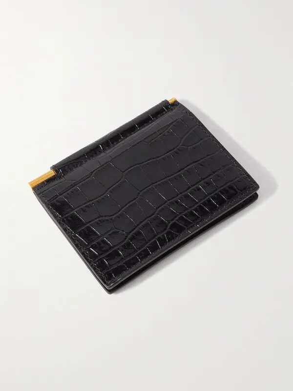 Tom Ford Croc-Effect Leather Billfold Wallet And Money Clip