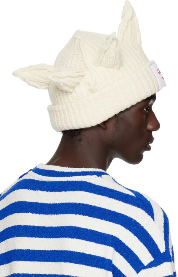 Charles Jeffrey Loverboy Off-White Berserker Beanie In Ecru