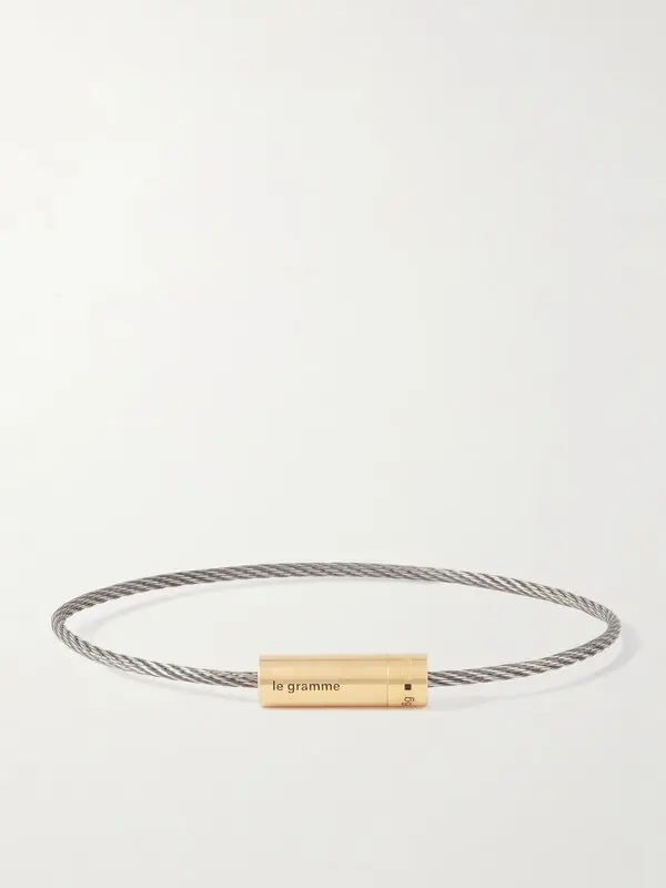 Le Gramme 6g Titanium And Sterling Silver Bracelet - Gold