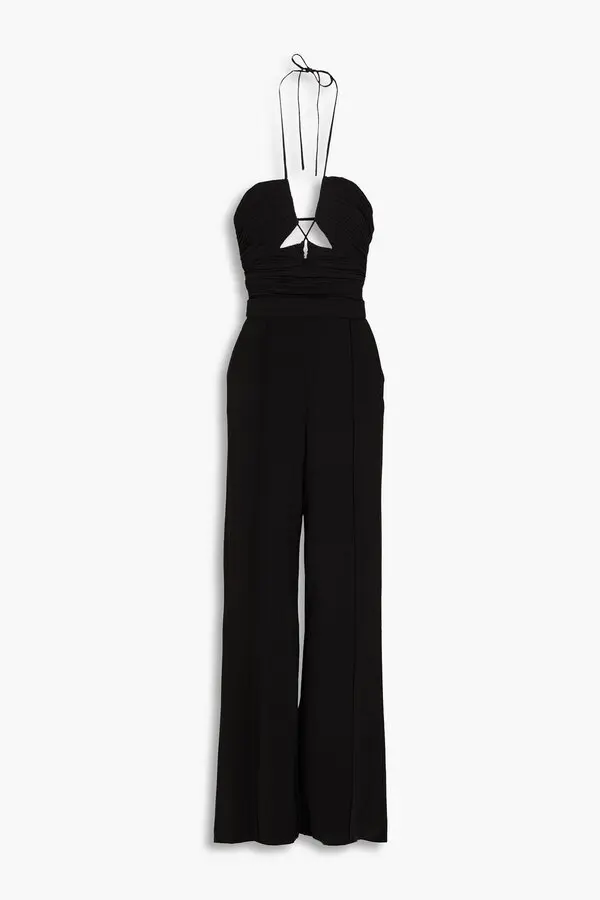 Simkhai Gala Cutout Pleated Crepe Jumpsuit - Black