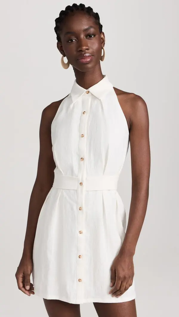 domino mini dress Hevron Domino Mini Dress - White