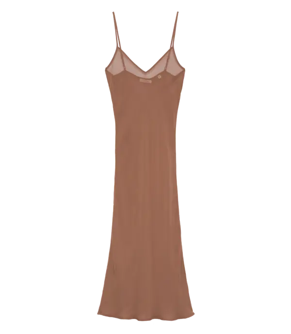 DÔEN Long Deep V-neck Slip - Carob