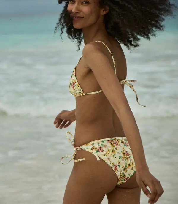 DÔEN Positano Bikini Bottom - Citron Pansy Floral