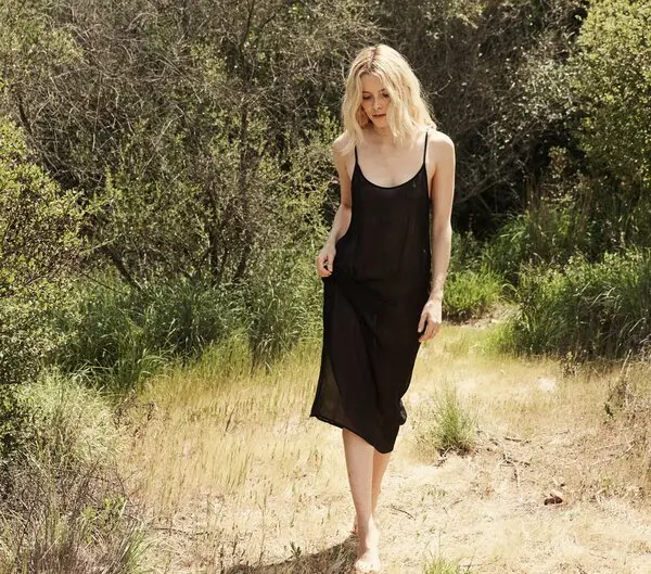 DÔEN Long Slip Dress - Black