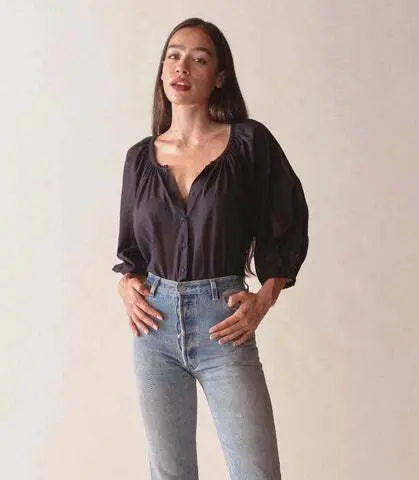 DÔEN Jiana Blouse - Navy