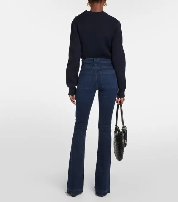 FRAME Le High Flare Trapunto High-rise Jeans