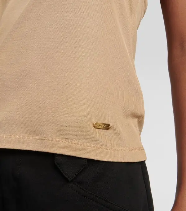 TOM FORD Micro-rib Silk Jersey Tank Top - Yellow