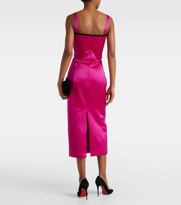 MISS SOHEE Embellished Satin Midi Dress
