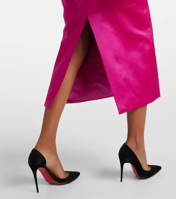 MISS SOHEE Embellished Satin Midi Dress - Pink
