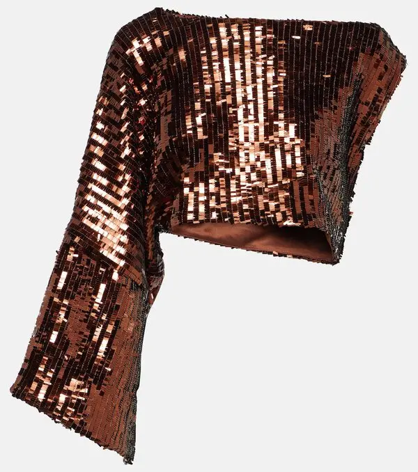 TALLER MARMO Eric Sequined Top - Brown