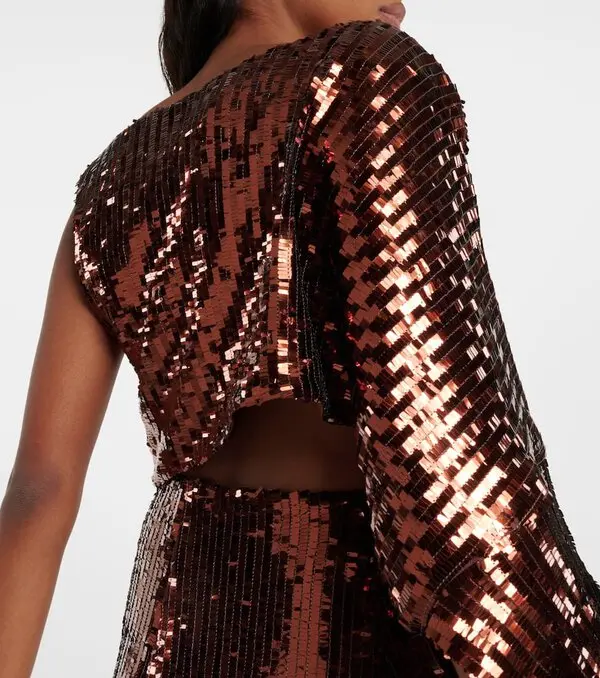 TALLER MARMO Eric Sequined Top - Brown