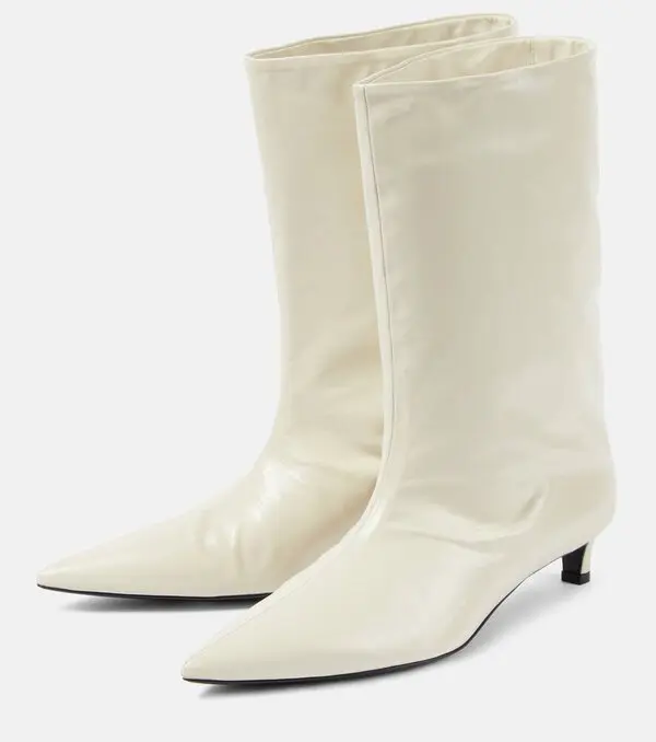 JIL SANDER Leather Boots - White