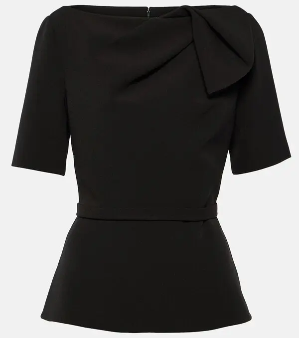 Safiyaa Gathered Neckline Belted Top