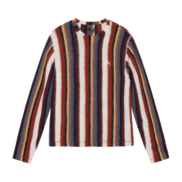 StÜssy Vertical Striped Knit Crew - Orange