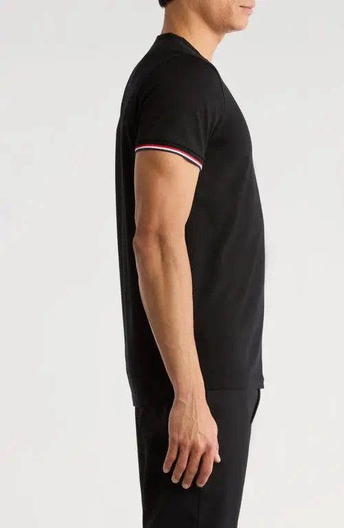 Moncler Tipped Cotton Stretch Jersey T-shirt - Black