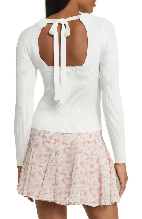ALL IN FAVOR Ribbed Open Back Sweater