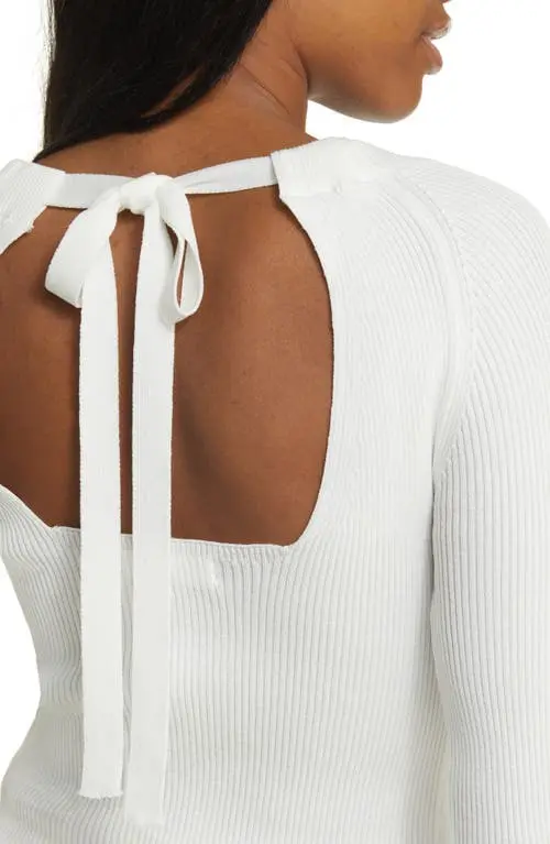 ALL IN FAVOR Ribbed Open Back Sweater