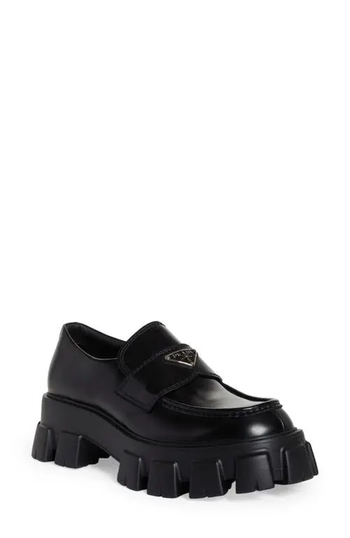 Prada Monolith Lug Sole Loafer - Nero