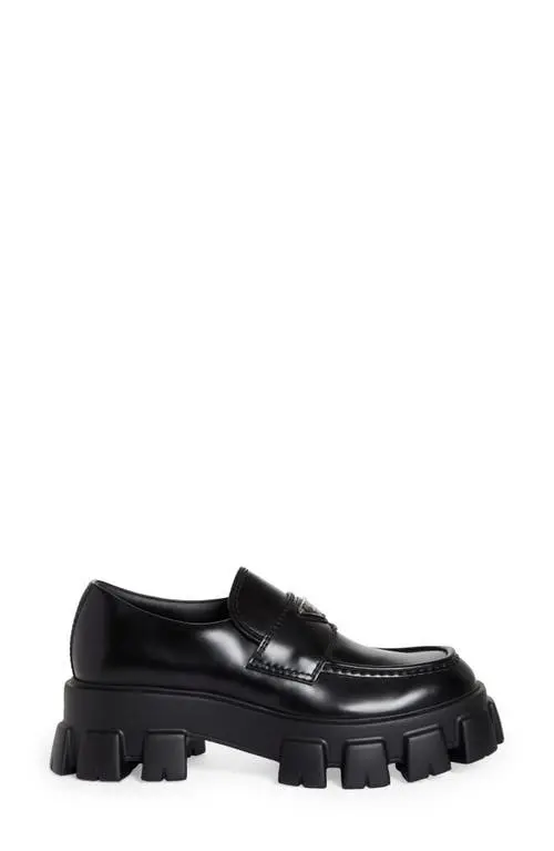 Prada Monolith Lug Sole Loafer - Nero