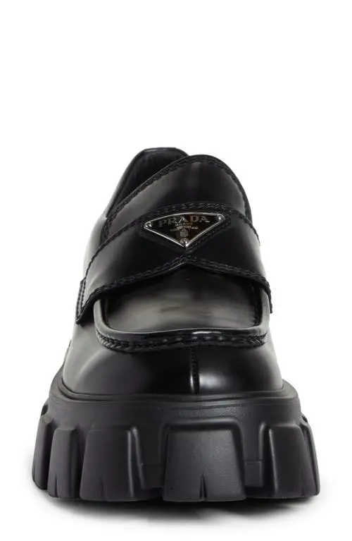 Prada Monolith Lug Sole Loafer - Nero