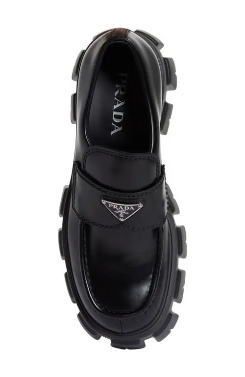 Prada Monolith Lug Sole Loafer - Nero