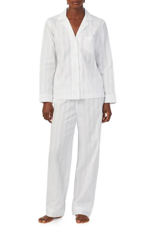 Ralph Lauren Shadow Stripe Pajamas - White