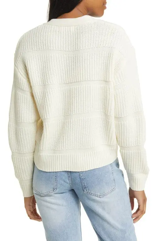ALL IN FAVOR Mixed Stitch V-neck Cardigan