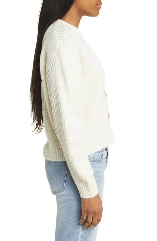 ALL IN FAVOR Mixed Stitch V-neck Cardigan