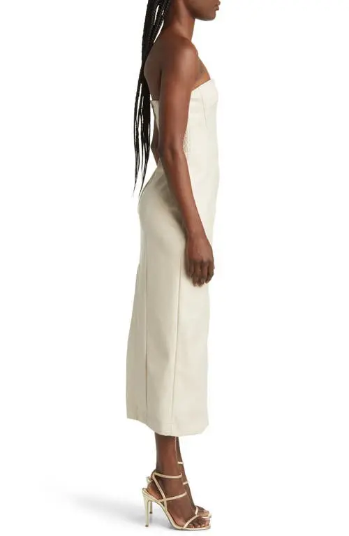 En Saison Ornette Strapless Faux Leather Dress In Cream - 61% Off |  Editorialist